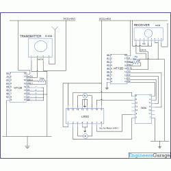 Wireless DC motor control circuit using RF module (434 MHz)