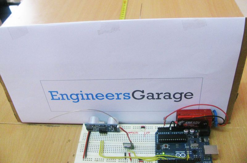 Wireless distance measurement using ultrasonic sensor