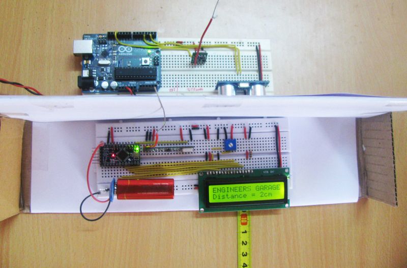 Wireless distance measurement using ultrasonic sensor