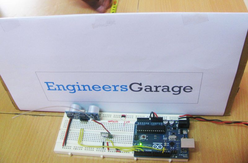 Wireless distance measurement using ultrasonic sensor