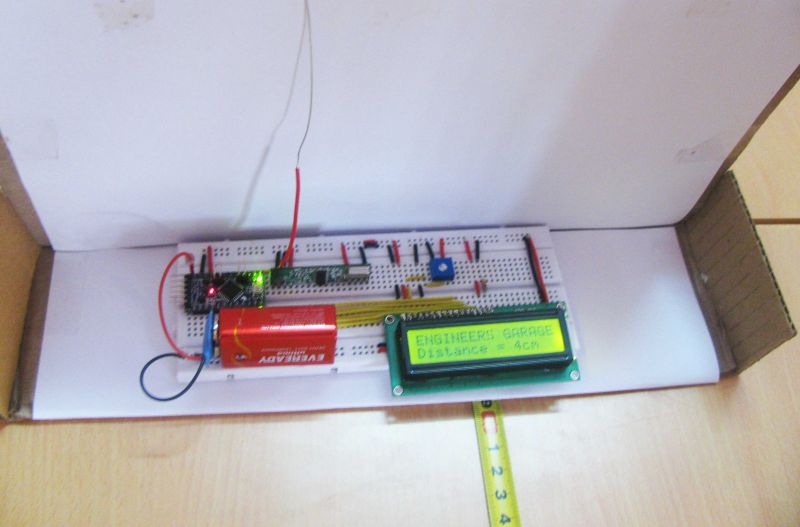 Wireless distance measurement using ultrasonic sensor