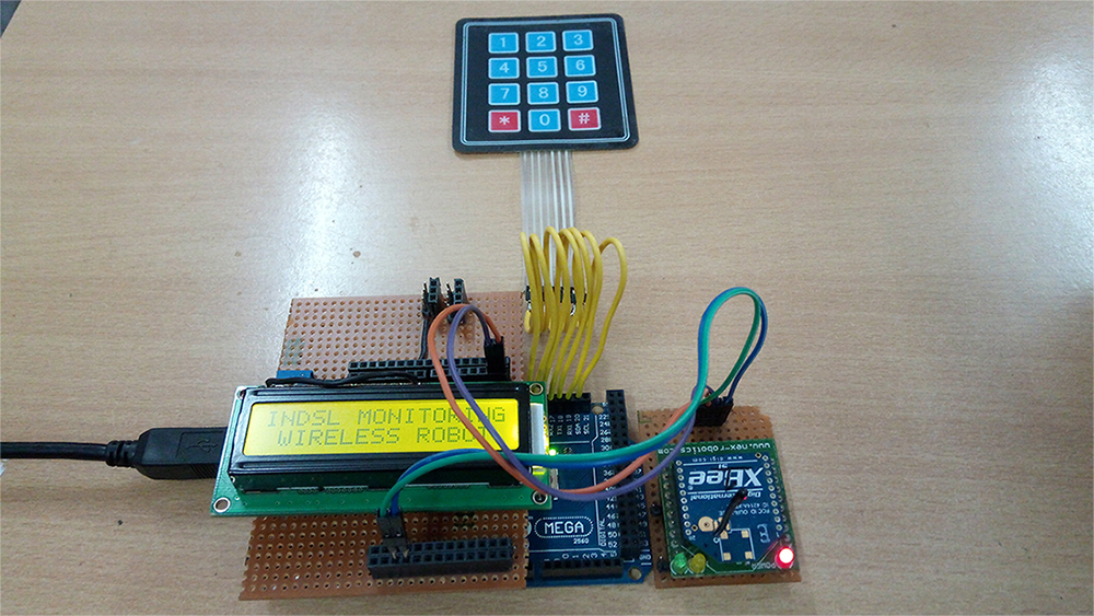 Keypad-controlled and industrial gas monitoring wireless robot