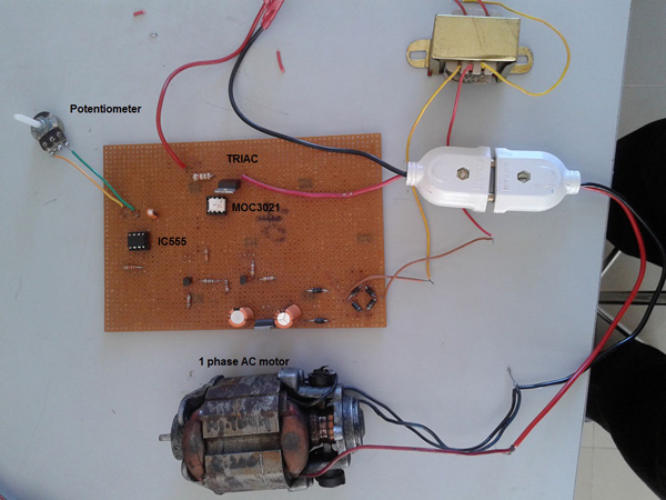 AC Motor speed control using ZCD-IC555-DIAC-TRIAC