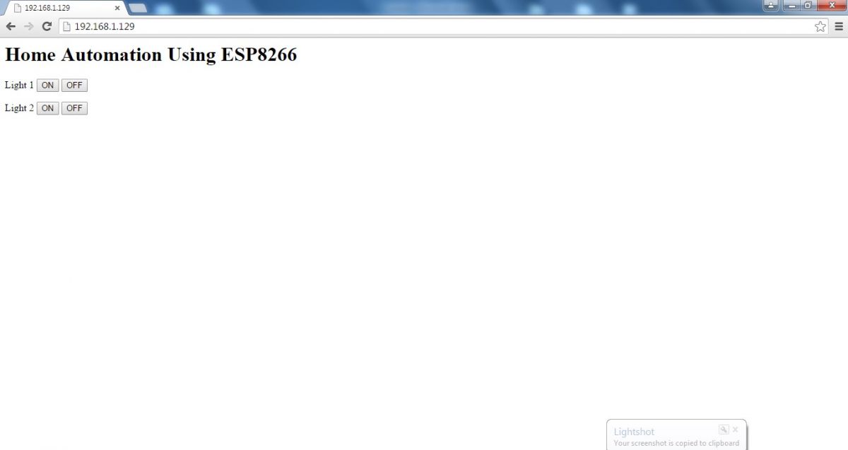 HOME AUTOMATION USING ESP8266