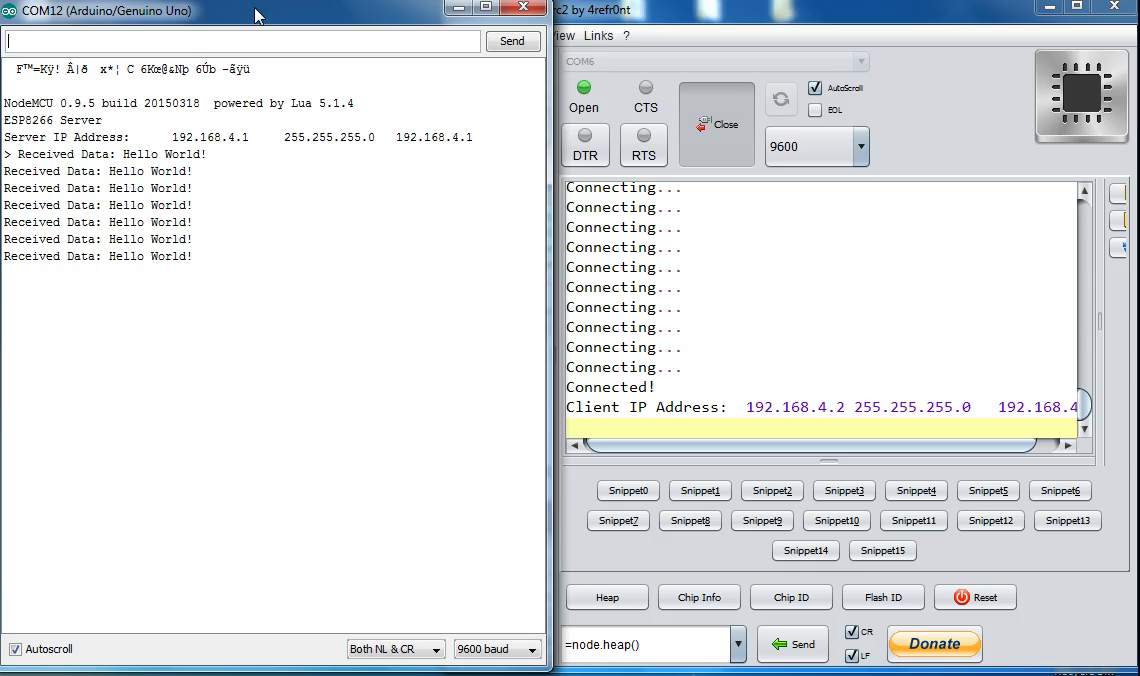 CONNECTION BETWEEN TWO ESP8266