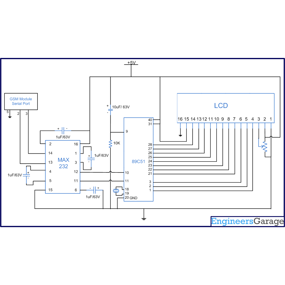 Gsm Interfacing With 8051 Circuit Diagram Gsm Interfacing With 8051 Circuit Diagram