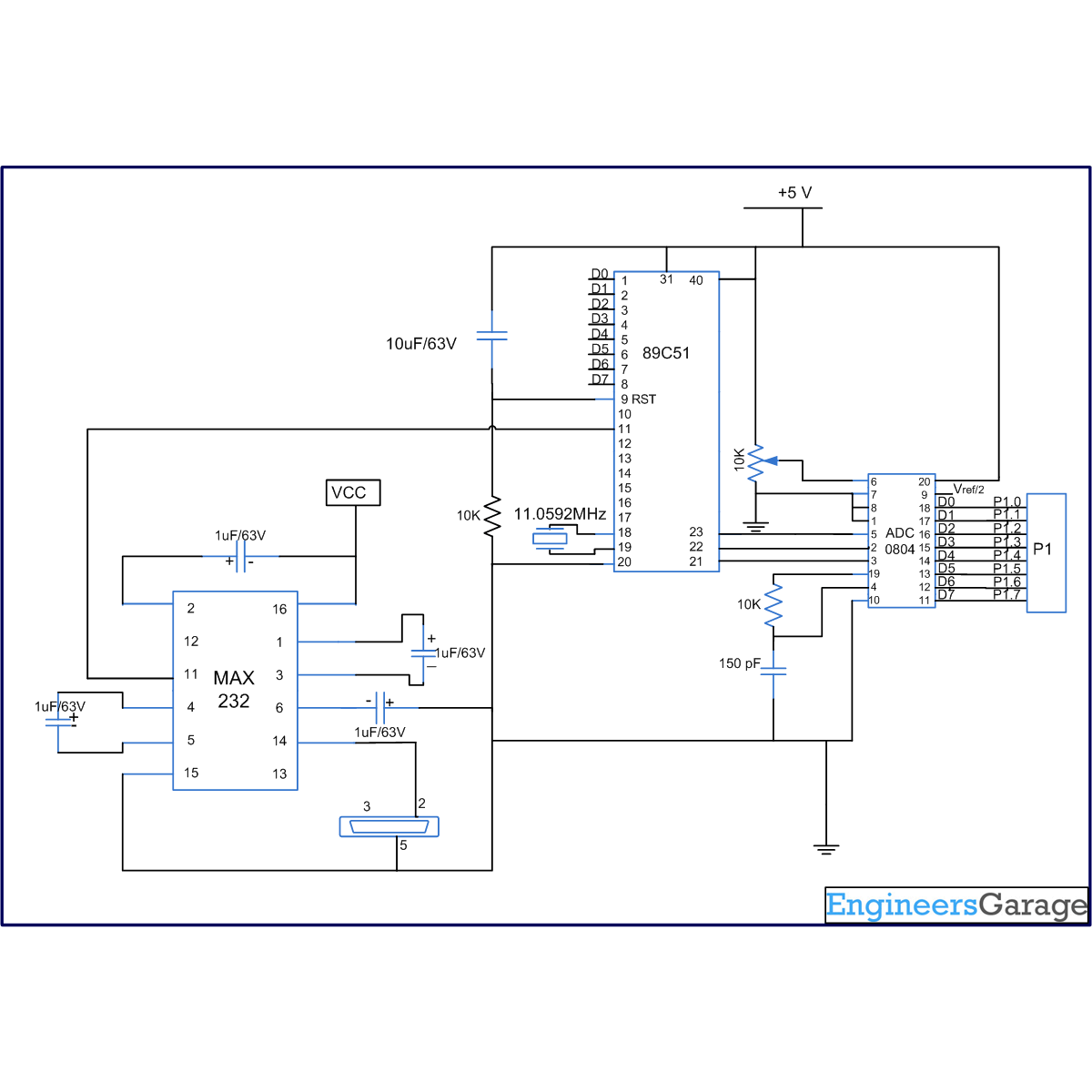 Interfacing Adc0804 With Serial Port Rs232 Using 8051 Micocontroller ... Interfacing Adc0804 With Serial Port Rs232 Using 8051 Micocontroller ...