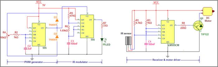 Wireless DC Motor Speed Control using IR and IC555 Wireless DC Motor Speed Control using IR and IC555