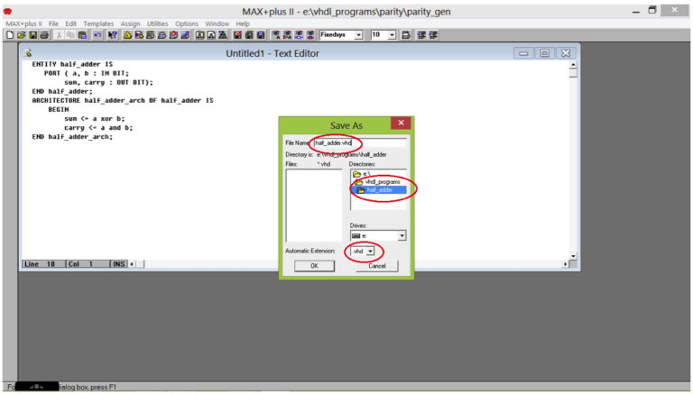 VHDL Tutorial 3: Using MAX+II to compile, simulate & verify a VHDL program