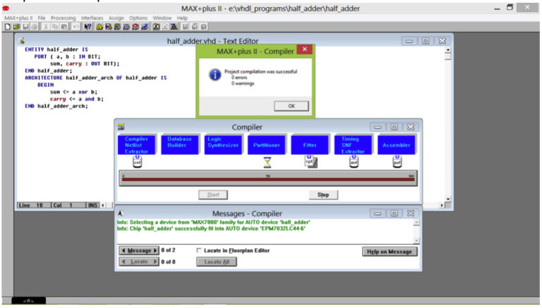 VHDL Tutorial 3: Using MAX+II to compile, simulate & verify a VHDL program
