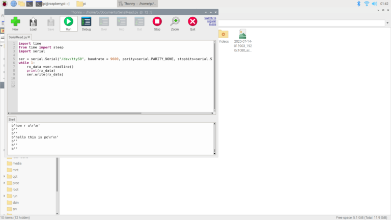 RPi Python Programming 19: Serial UART communication on RPi's TTL port