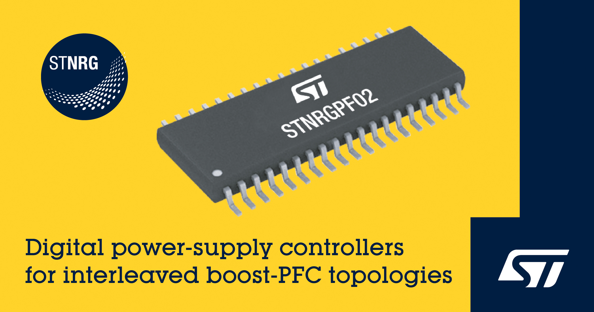 STMicroelectronics extends range of digital power-supply controllers