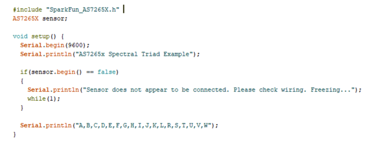 Spectroscopic sensor interface with Arduino