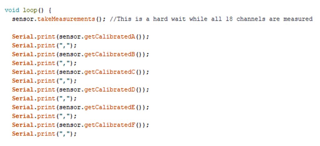 Spectroscopic sensor interface with Arduino
