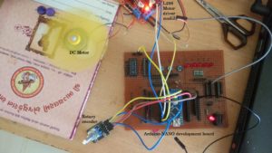 DC motor controller using rotary encoder