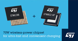 STMicroelectronics' 70W chipsets boost wireless-charging speed
