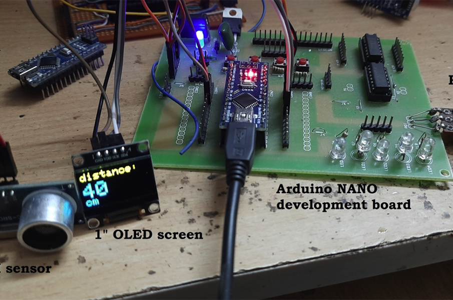 How to display data from an ultrasonic distance-measurement sensor on ...
