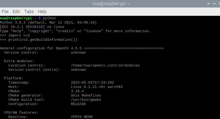 Install OpenCV 4.5 in Raspberry Pi for Computer Vision