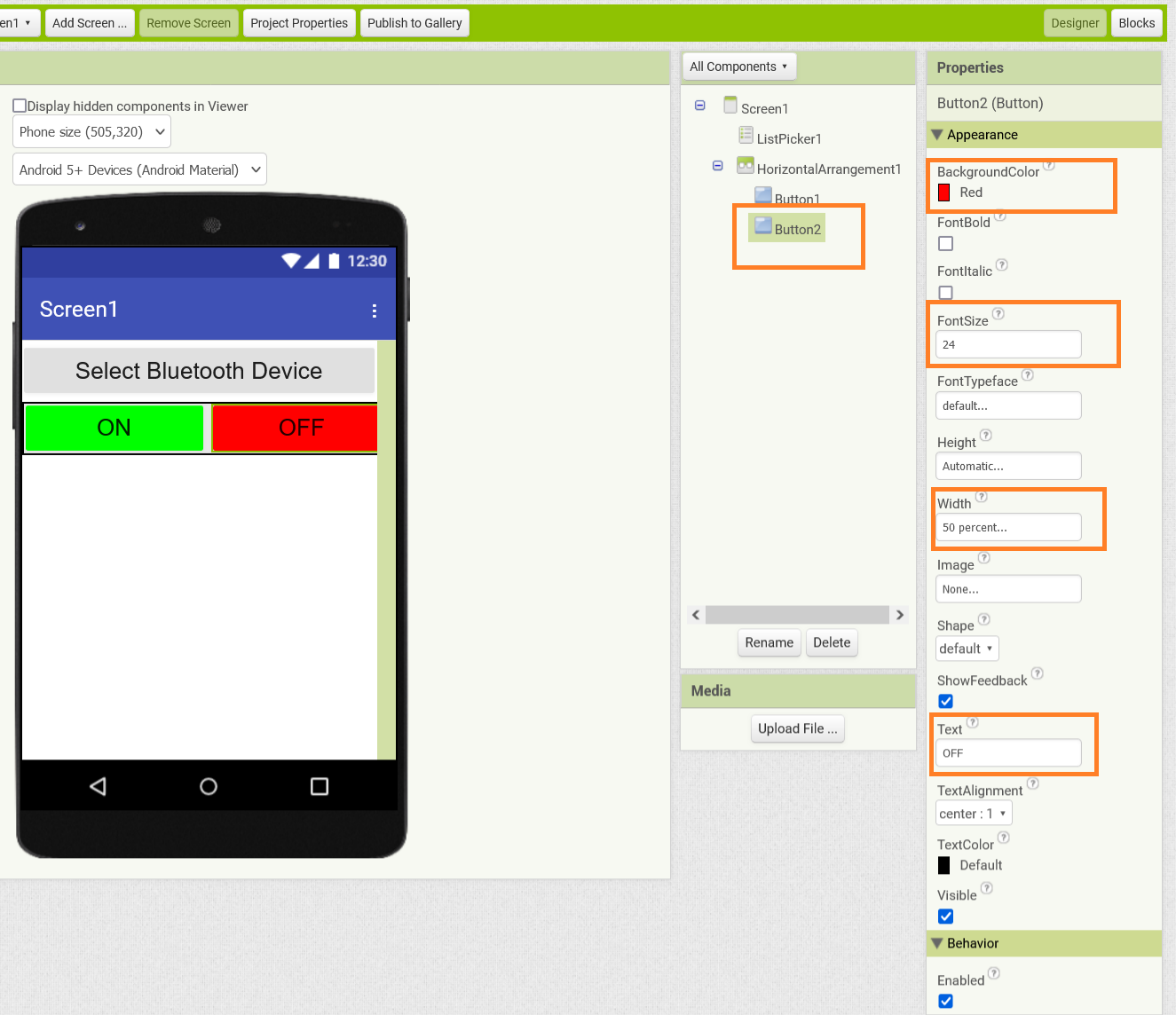 How to control LEDs using the MIT App Inventor and Bluetooth