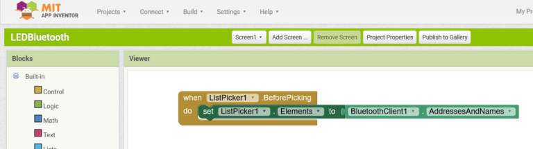 How to control LEDs using the MIT App Inventor and Bluetooth