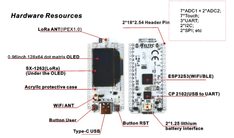 How to set-up and use the Heltec LoRa 32 board